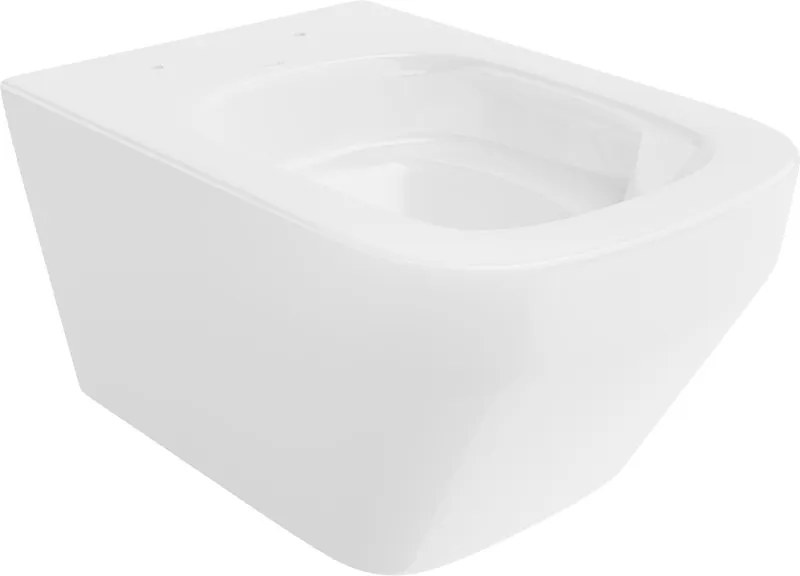Mexen Riva, závěsná WC mísa 555x370x335 mm, Rimless Tornádo, bílá lesklá, 3363XX00T