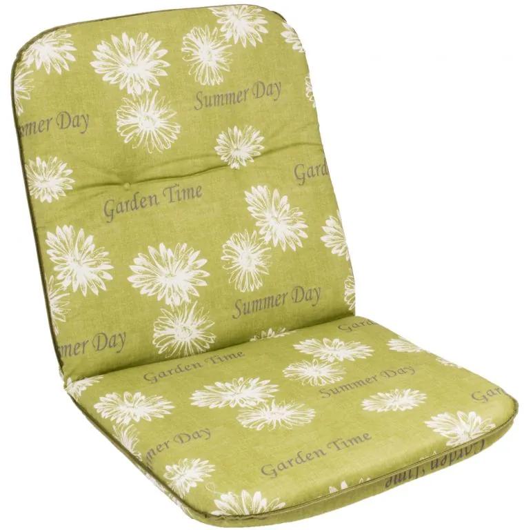 Sedák na nízké křeslo SCALA NIEDRIG zelená květina 30368-211