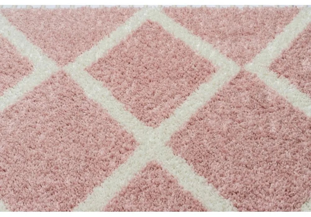 Kusový koberec Shaggy Ariso růžový 80x200cm