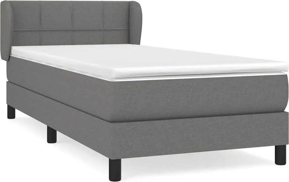 Box spring postel s matrací tmavě šedá 90x200 cm textil 3126214