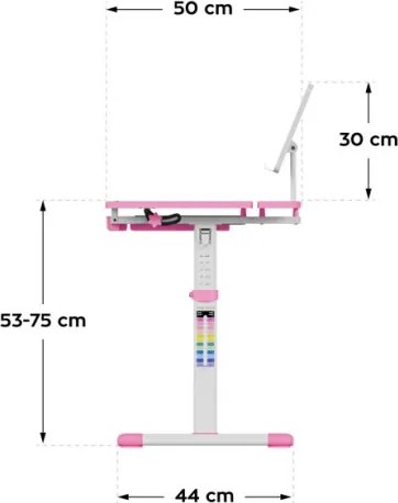 Dětský rostoucí psací stůl Mark Adler Study 3.0 Pink