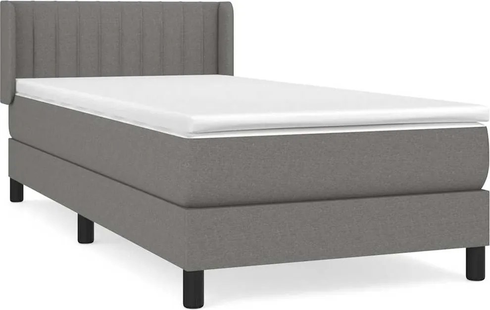 Box spring postel s matrací tmavě šedá 100 x 200 cm textil 3129850