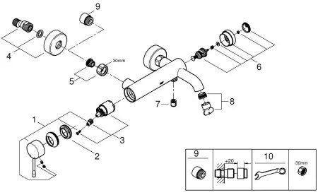 GROHE 33624DL1 - Vanová baterie ESSENCE 193 mm bronzová
