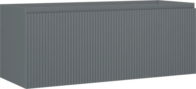 Mexen Rivel, koupelnová skříňka 120 cm, 1 zásuvka, drážkovaná, grafitová matná, 91A20-12047-1-BF66