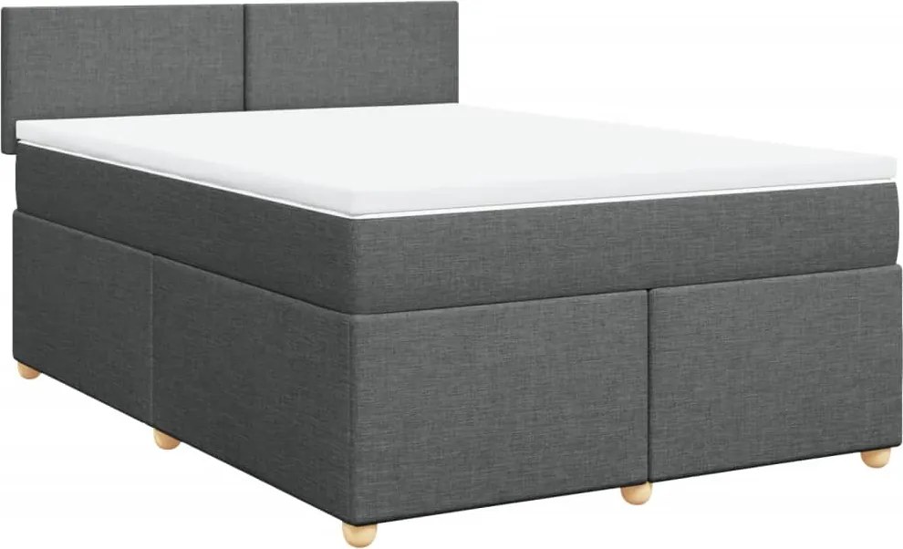 Box spring postel s matrací tmavě šedá 160x200 cm textil 3286725
