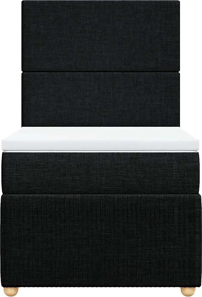 Box spring postel s matrací černá 90x200 cm textil 3291934