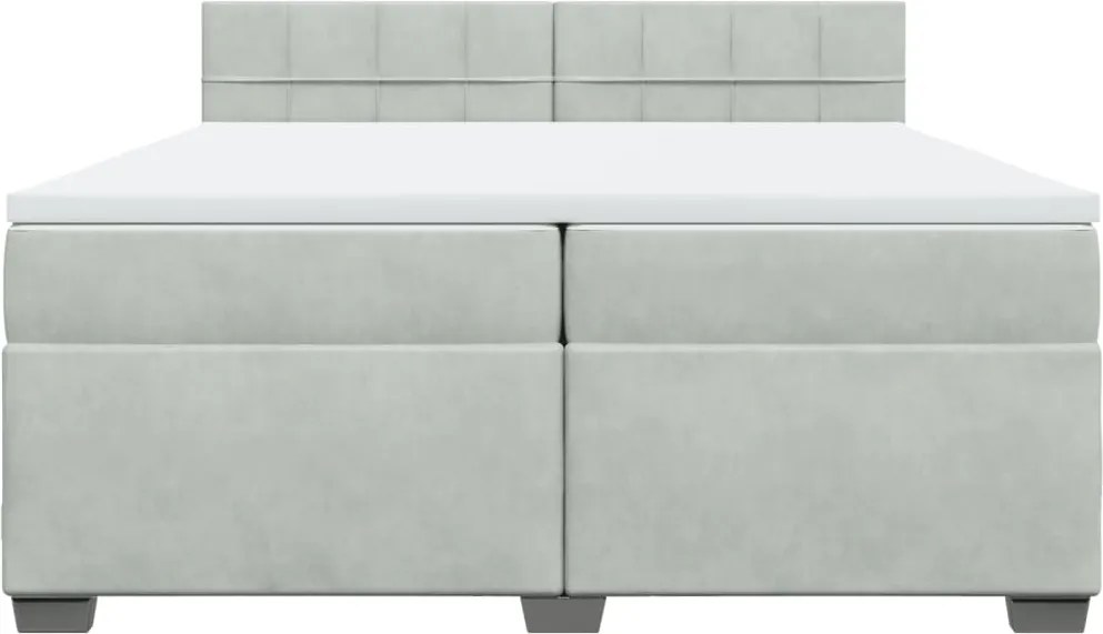 Box spring postel s matrací světle šedá 200x200 cm samet 3286402