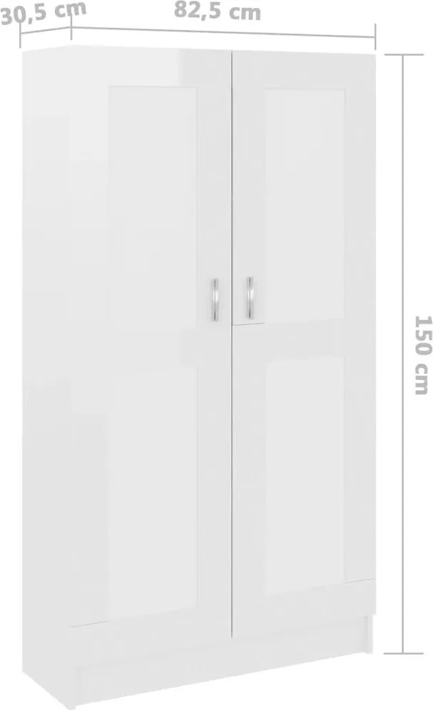 vidaXL Knihovna 82,5x30,5x150 cm dřevotříska [802729] Barva: Bílá