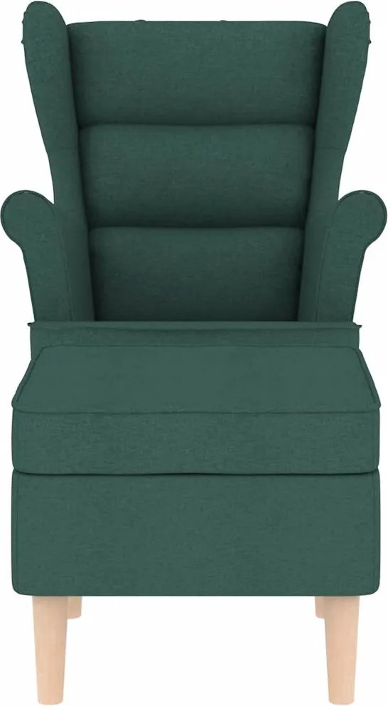 Křeslo s podnožkou tmavě zelené textil 3307994