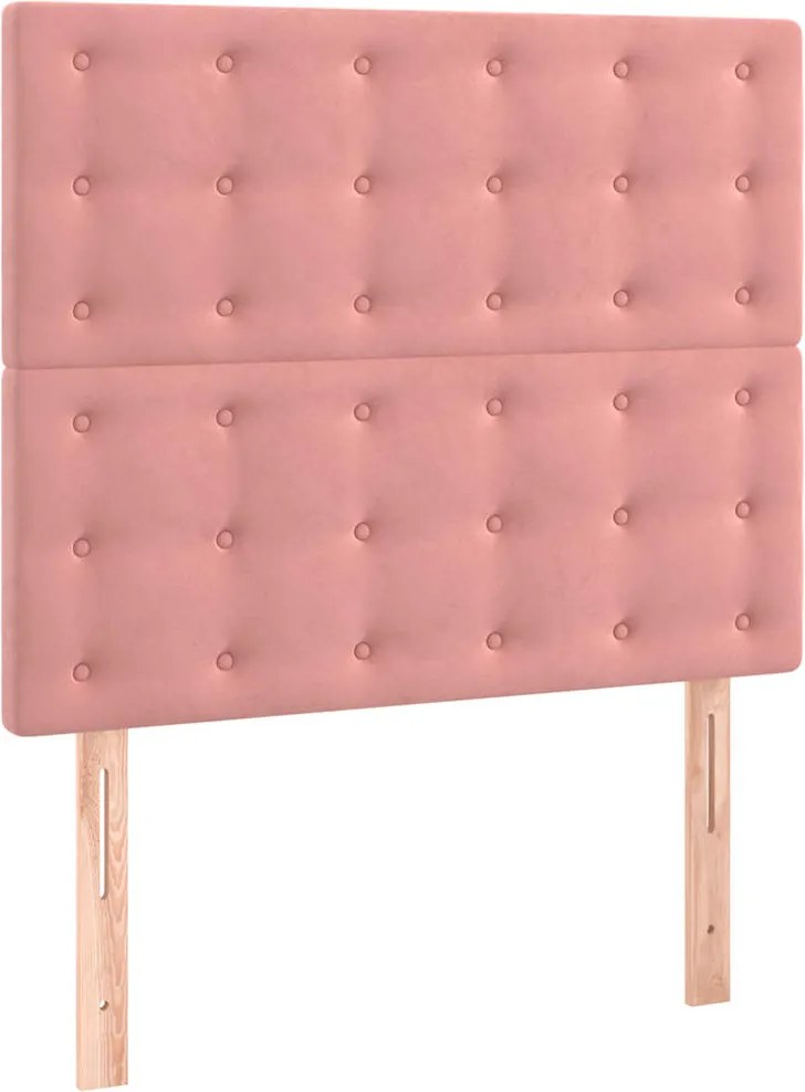 Box spring postel s matrací růžová 80 x 200 cm samet 3129422