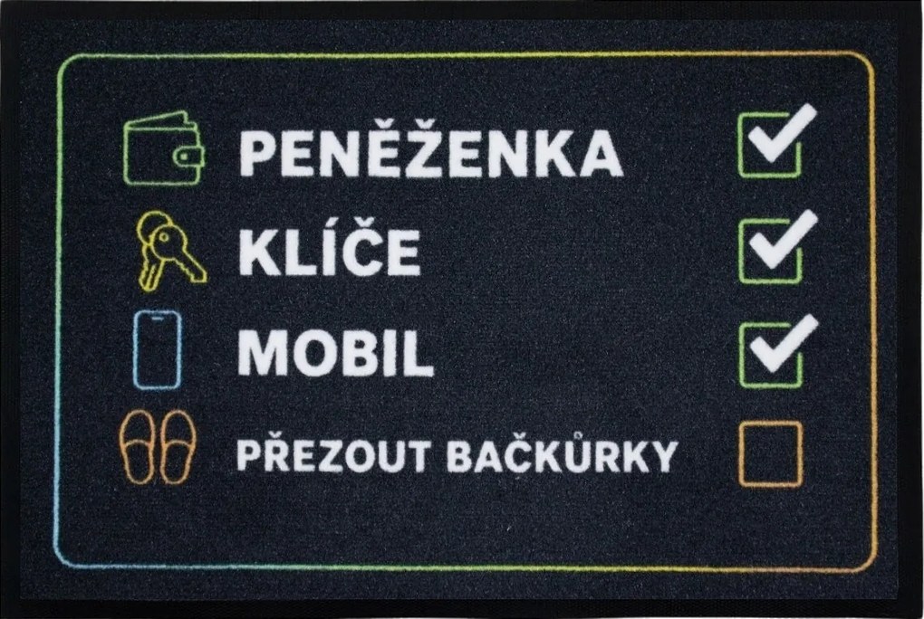 Mercury Flooring, Rohožka Checklist 40x60 cm - na ven i na doma, 40x60, černá