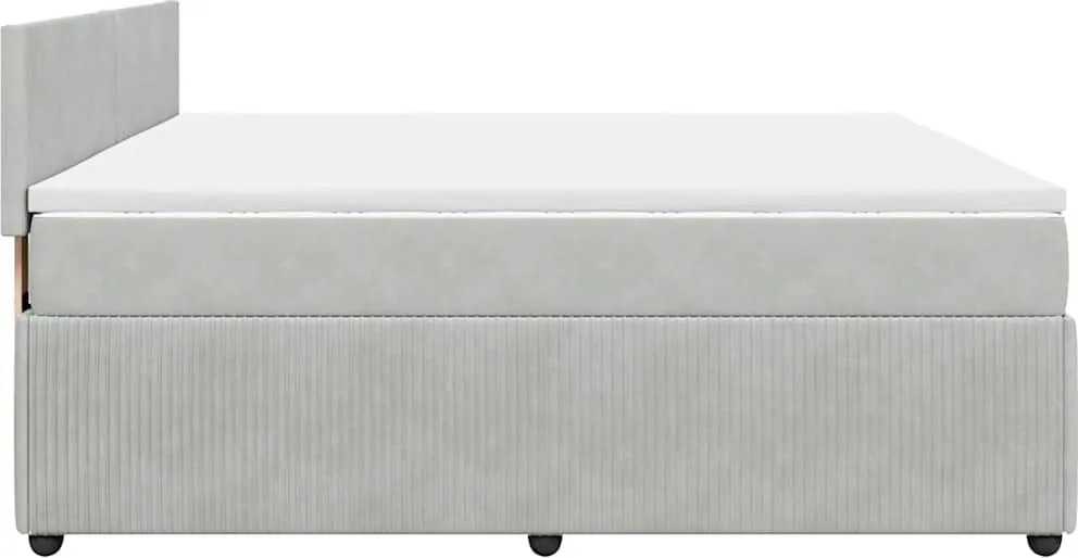 Box spring postel s matrací světle šedá 200x200 cm samet 3290124