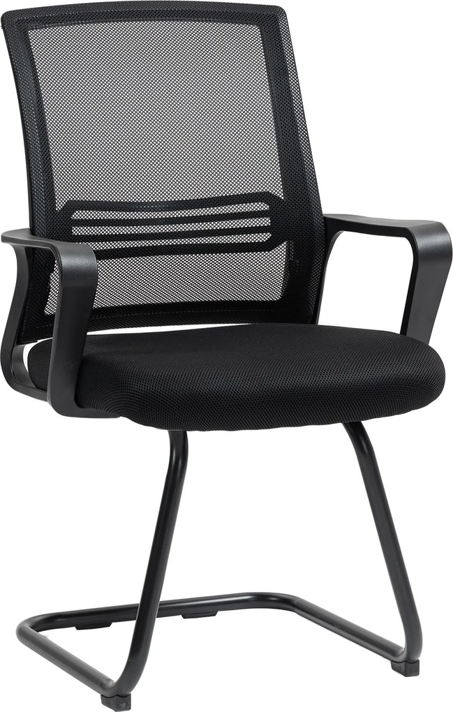 HOMCOM Křeslo do Kanceláře s Mřížkovaným Potahem, Ergonomické Křeslo na Schůzky s Kluznou Podlahou, pro Zasedací Místnost, Ložnici, Čekárnu, Recepce,…