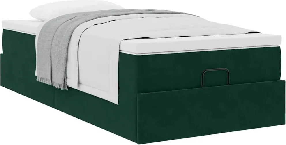 Osmanský rám postele s matrací tmavě šedá 80x200cm samet 3311150