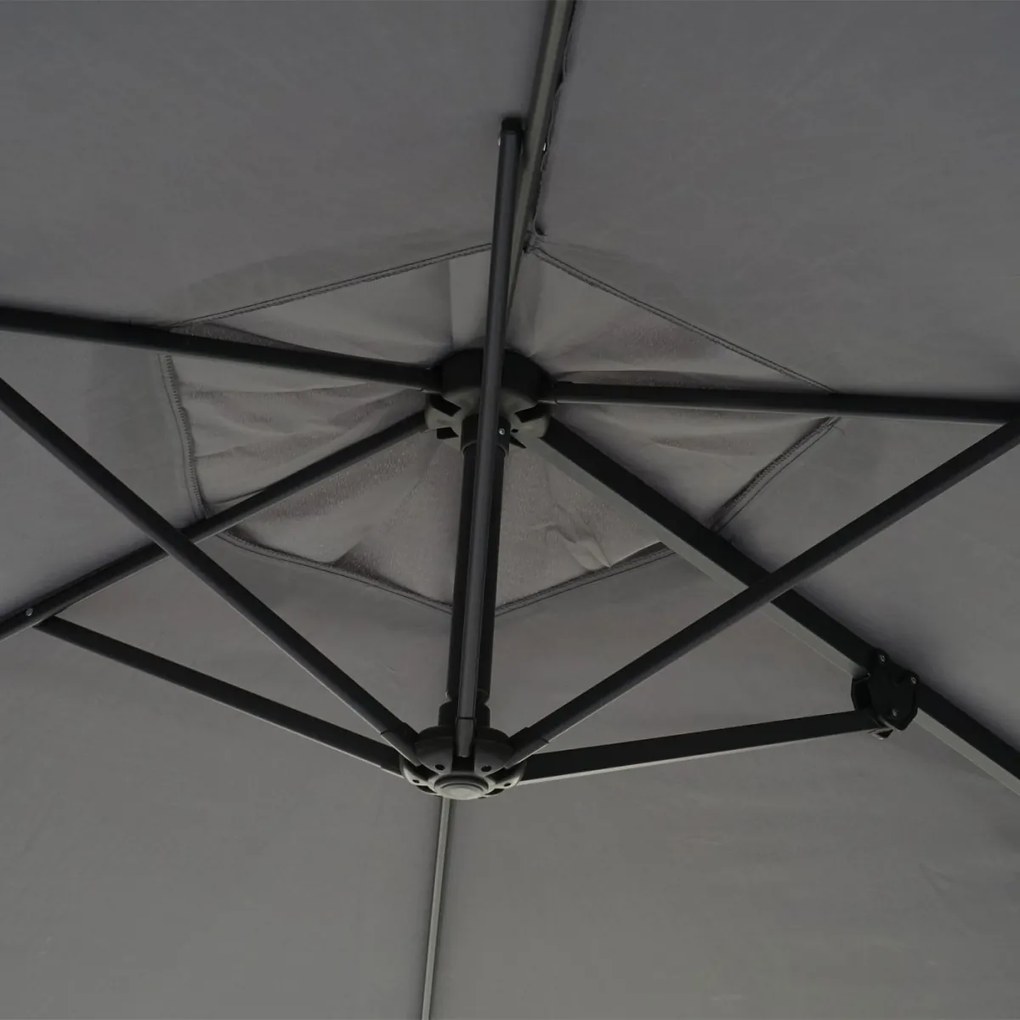 Nástěnný slunečník Casoria 3 m polyester hliník/ocel - šedá
