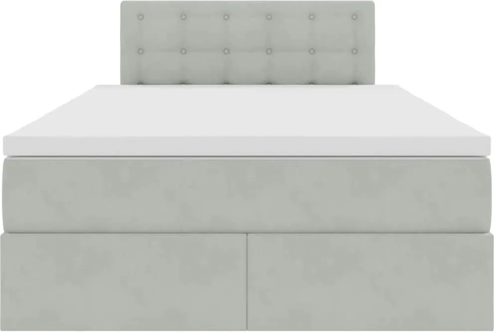 Postel s úložným prostorem Světle šedá 120 x 200 cm samet 3370869