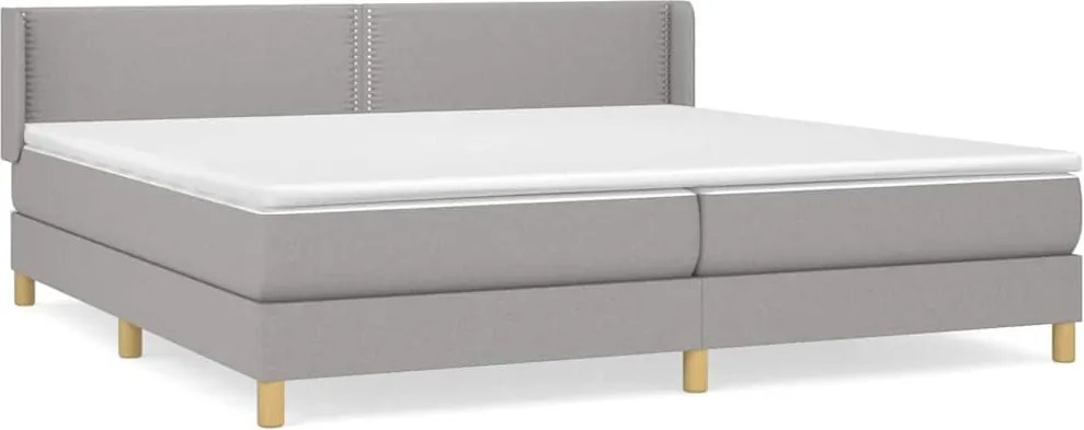 Box spring postel s matrací světle šedá 200 x 200 cm textil 3130217
