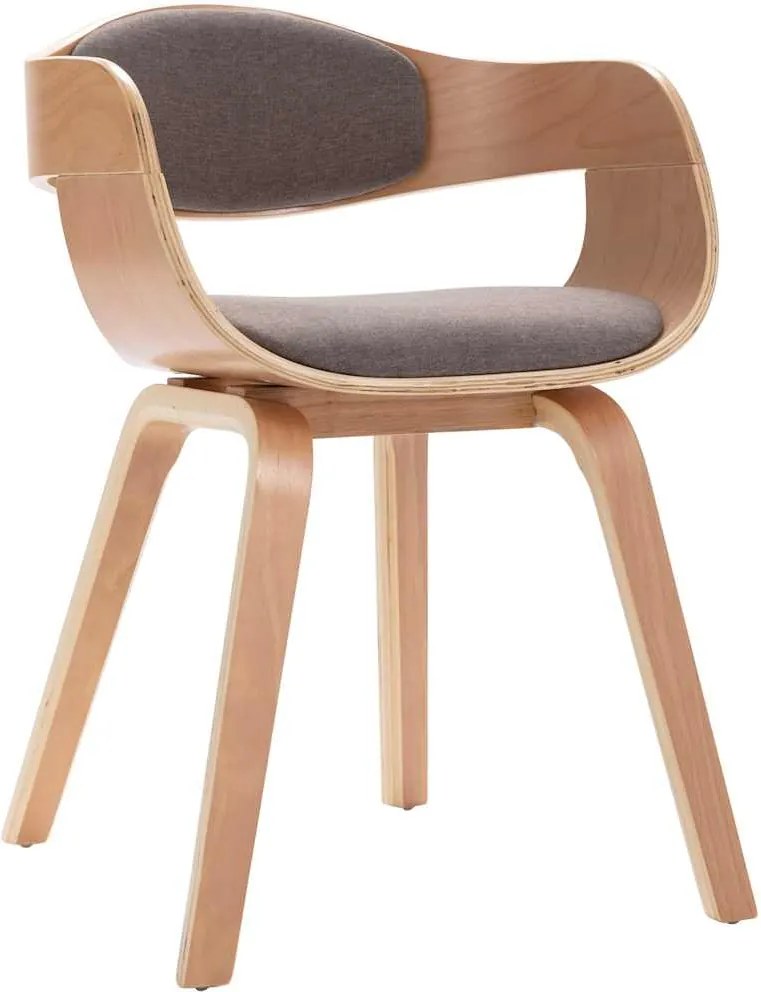 Jídelní židle 2 ks ohýbané dřevo a taupe textil 287390