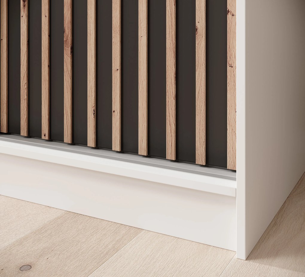 ADRK Furniture Šatní skříň s zrcadlem Ida 200 ADRK-SW-IDA-WB-200