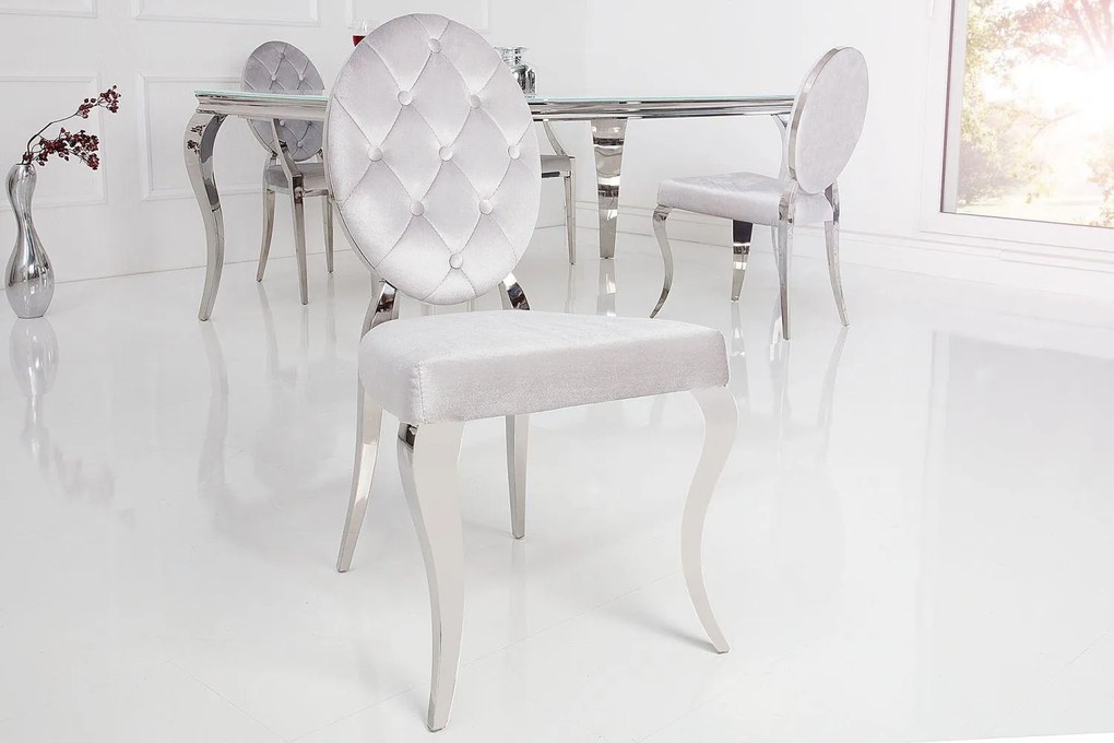 Designová stolička Rococo II šedá