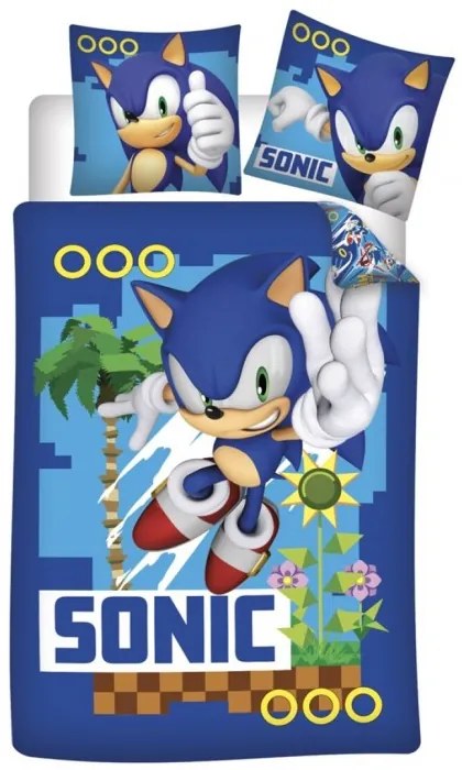 Povlečení Ježek Sonic 140x200 + 63x63 cm