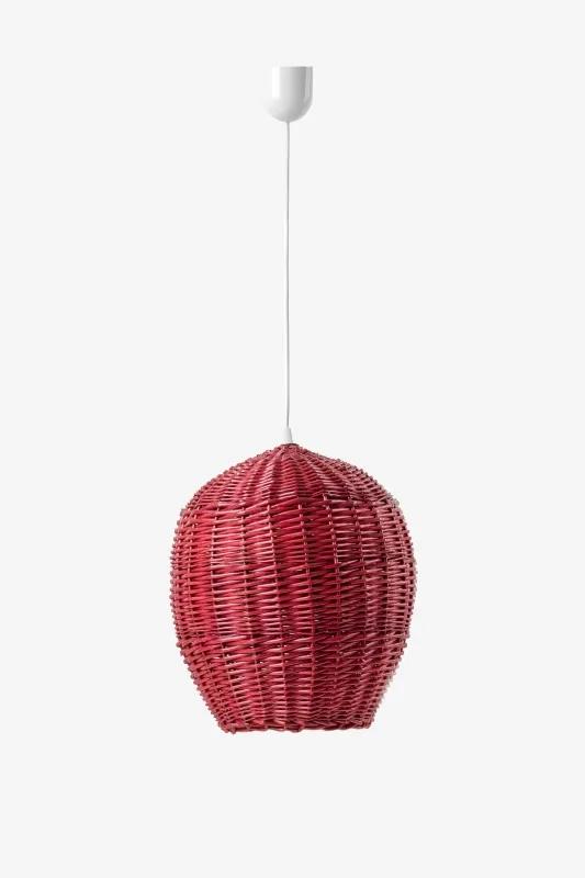 Závěsné svítidlo EGG | Ø22x26cm, proutí / červená | Planta Design (LYL14057R)