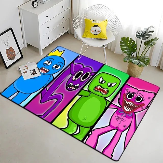 Protiskluzový koberec / předložka s barevnými motivy ze hry "Rainbow friends" vhodný do dětského pokoje (17-21) Barva: 19, Velikost: 160 cm x 230 cm