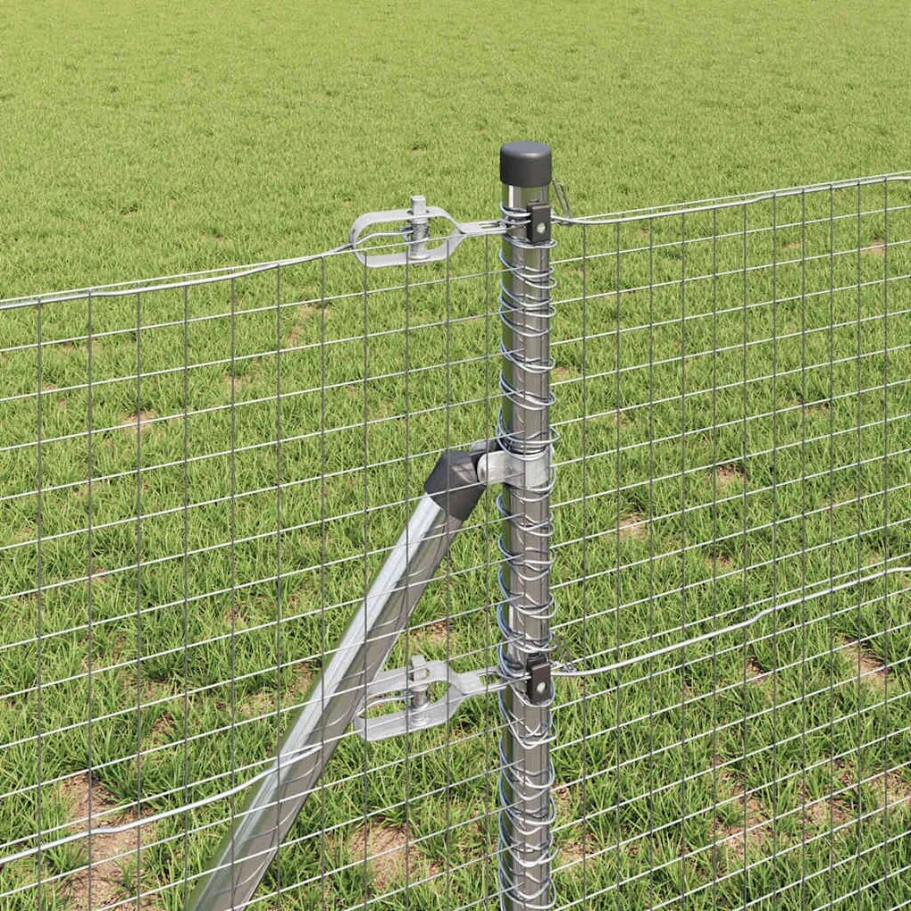 Zemní upevnění svařované drátěné ploty 10 x 0,4 m Stříbrná 3351558
