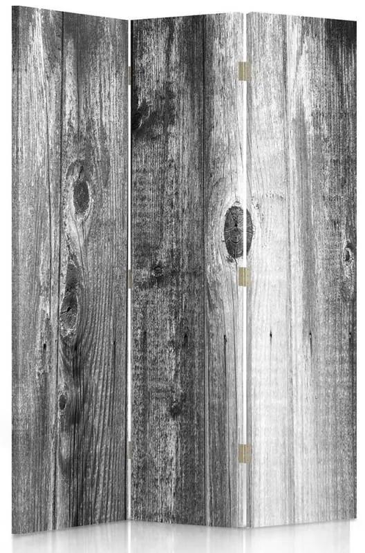 Ozdobný paraván Přírodní dřevo - 110x170 cm, třídílný, klasický paraván