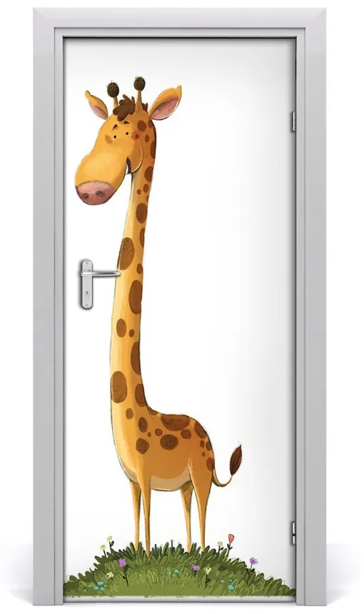 Samolepící fototapeta na dveře Žirafa 75x205 cm