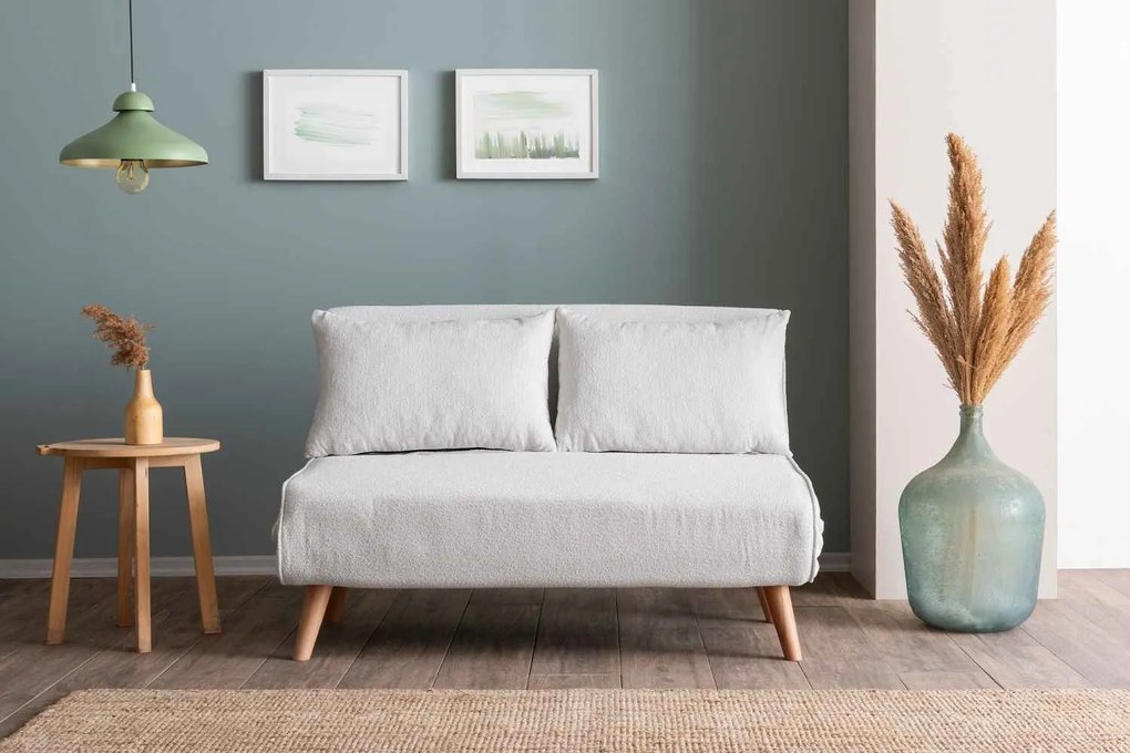 Designová rozkládací pohovka Felicitas II 120 cm krémová