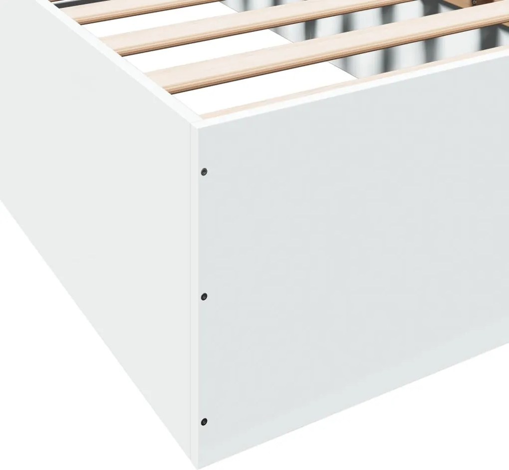 Rám postele bílý 100 x 200 cm kompozitní dřevo 3281049