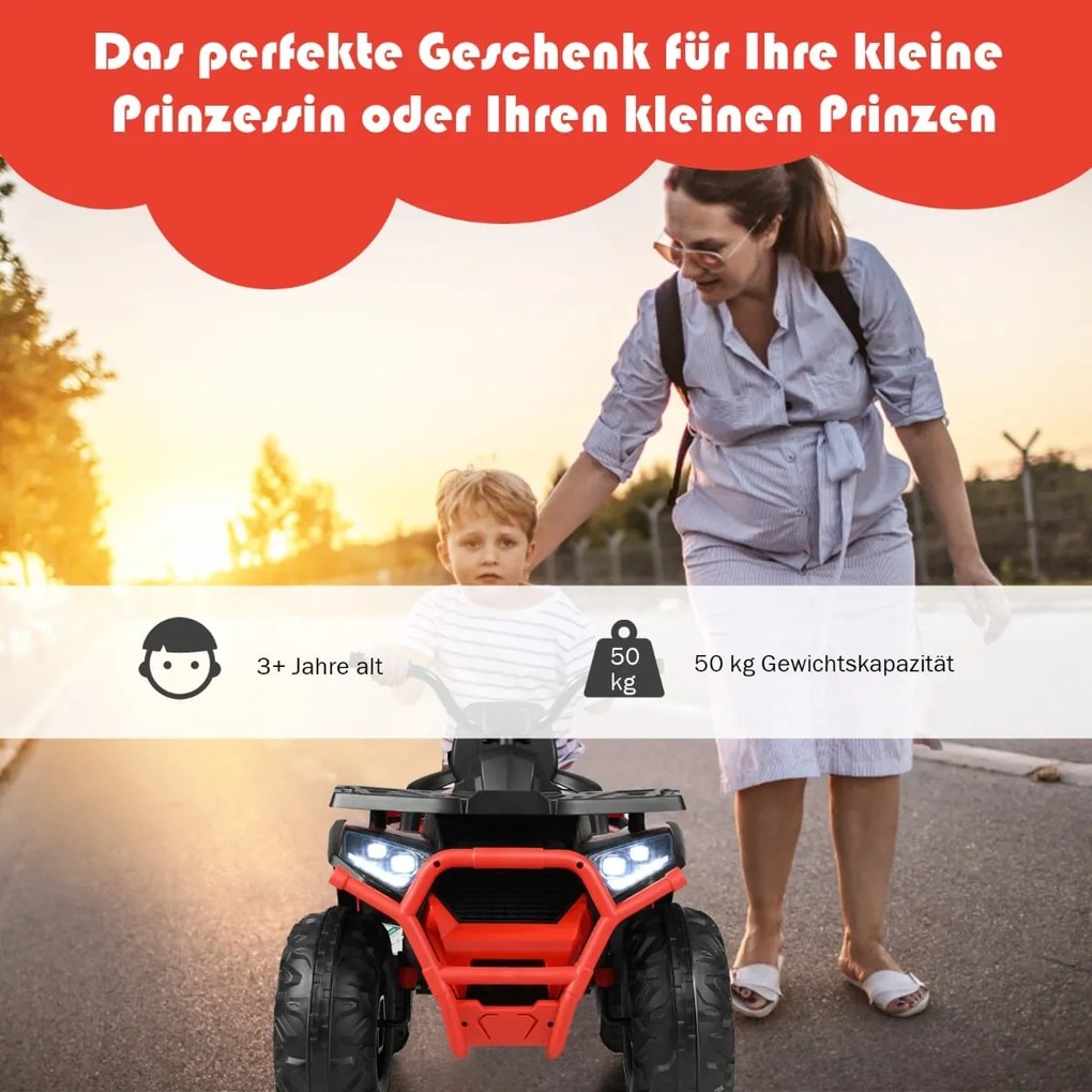 Costway 12 V elektrická dětská čtyřkolka se světlomety 4 kola dětské auto
