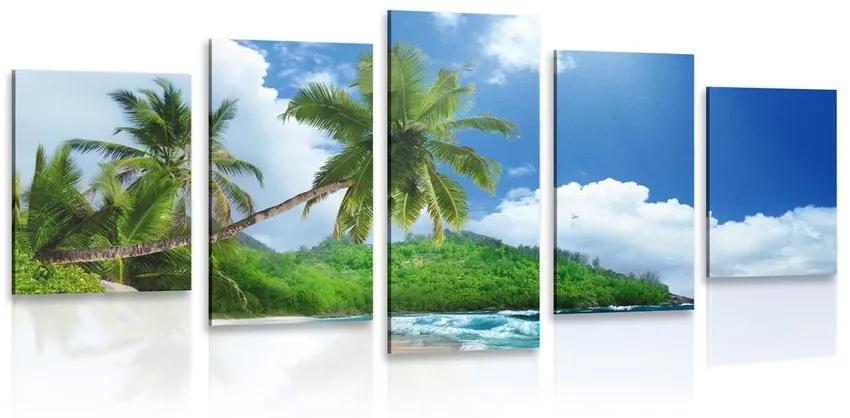 5-dílný obraz nádherná pláž na ostrově Seychely Varianta: 200x100