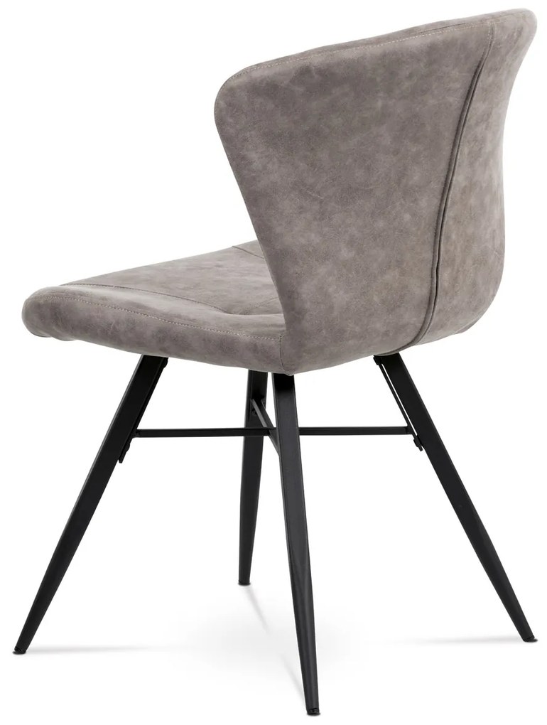 AUTRONIC Jídelní židle, lanýžová látka vintage, kov černý mat HC-442 LAN3
