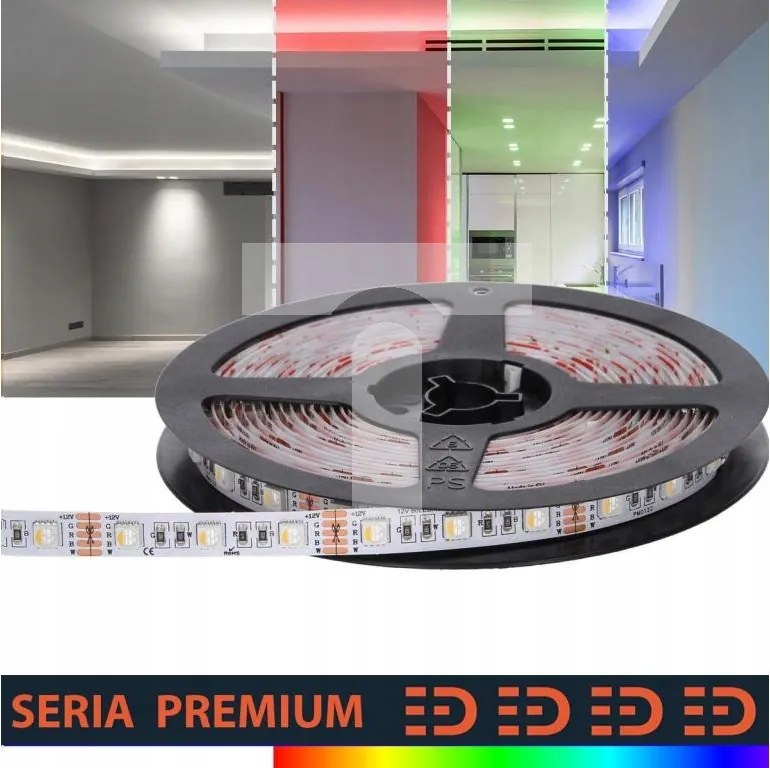 Led pásek Premium 12V 60led Rgb+w 4v1 17W/m 700lm SMD5050