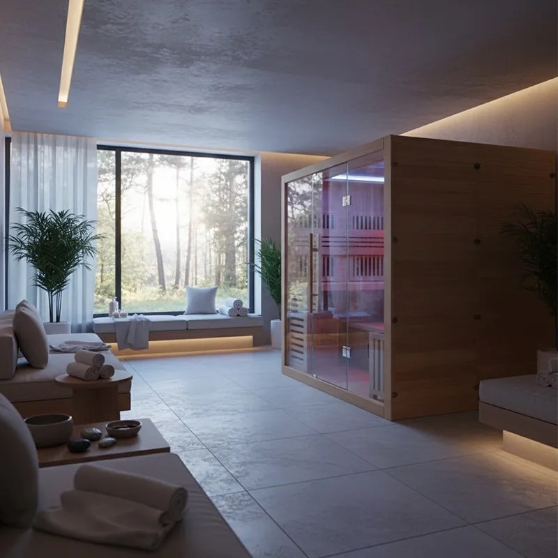 BPS-koupelny Kombinovaná sauna 2v1 - Infrasauna + finská sauna 180x160, 4-5 osob