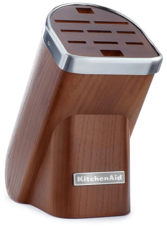 Blok na nože KitchenAid tmavý jasan 10 slotů