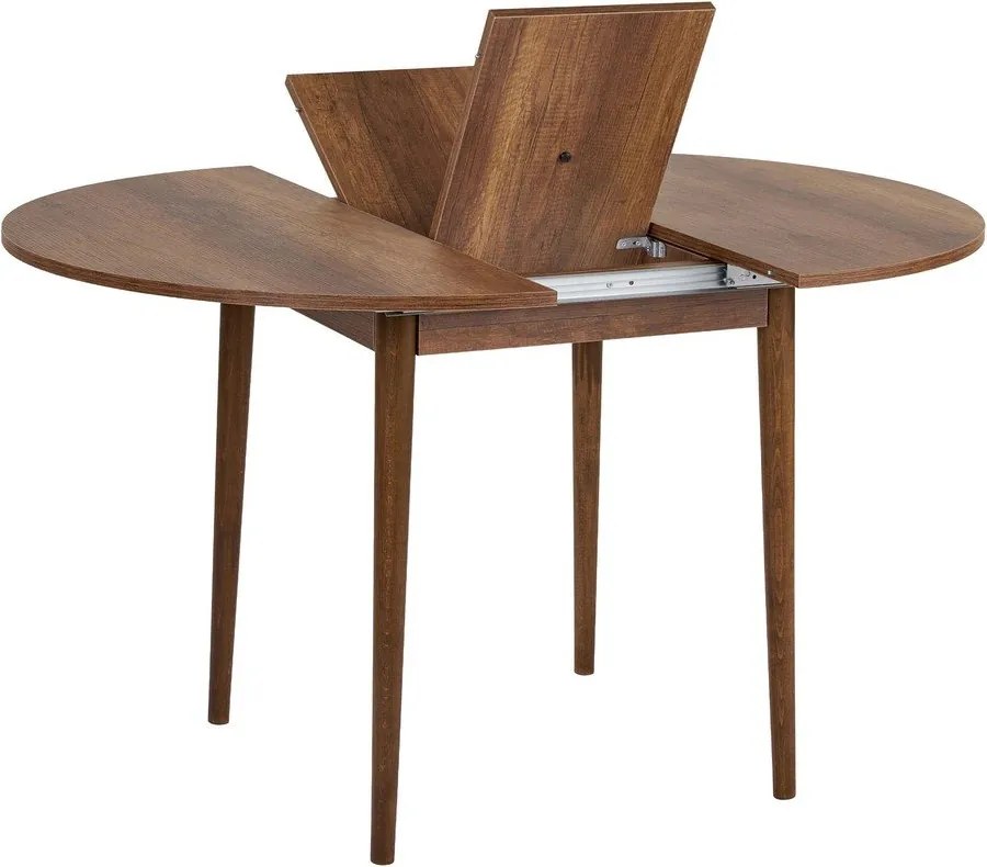 Kulatý rozkládací jídelní stůl s přídavnou deskou v dekoru ořechu ø 100 cm Viona – Kalune Design