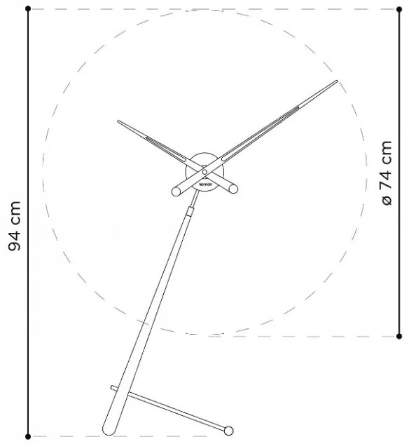 Designové stolní hodiny Nomon Puntero Gold N 94cm