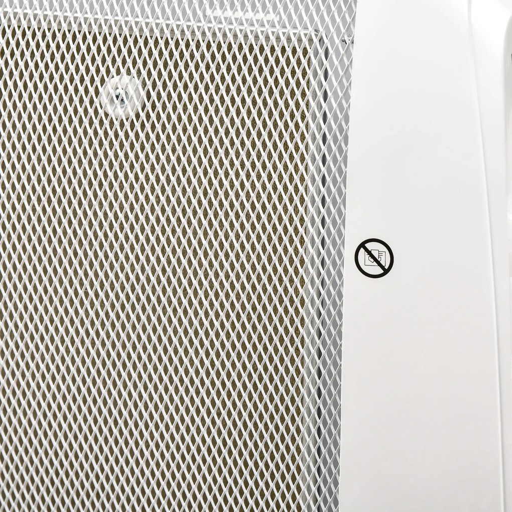 HOMCOM Mika topidlo 1000W/2000W s nastavitelným termostatem, 4 kolečka, 15-20 m², bílá