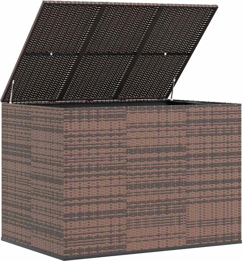Zahradní úložný box PE ratan 145 x 100 x 103 cm hnědý 317230