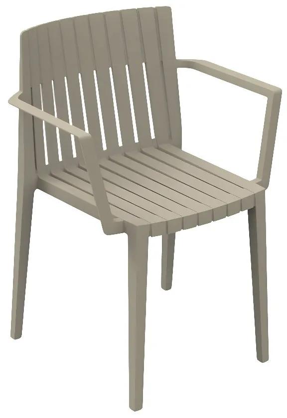 OnaDnes -20% VONDOM Béžová plastová zahradní židle SPRITZ s područkami