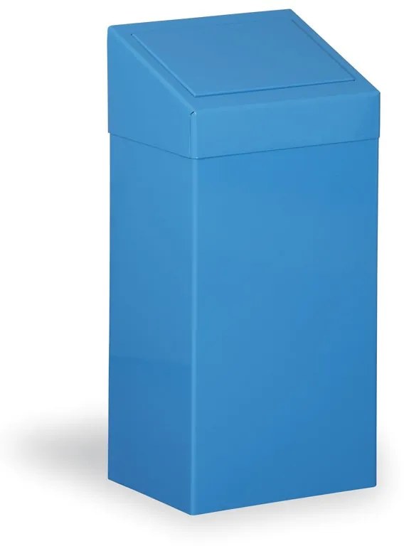 Kovový odpadkový koš na tříděný odpad, 45 l, modrý