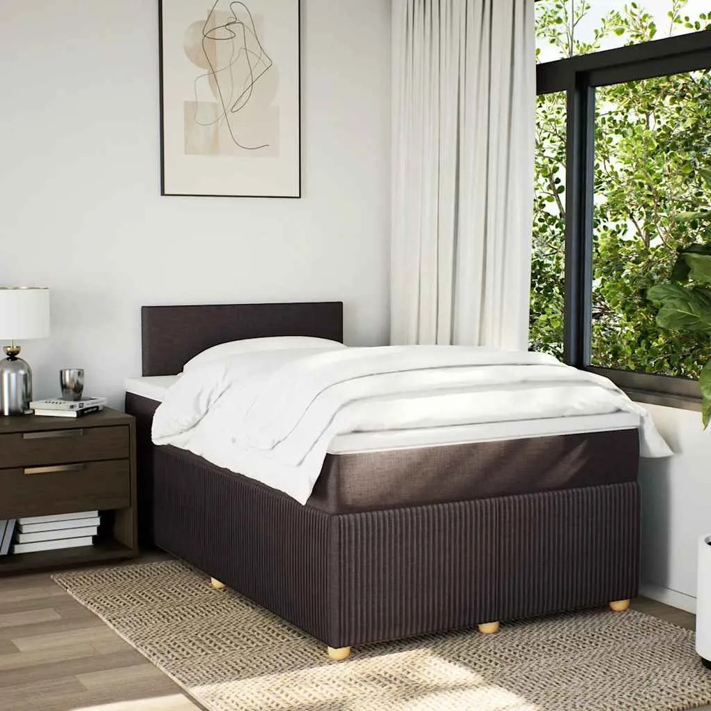 Box spring postel s matrací tmavě hnědá 120x200 cm textil 3287419