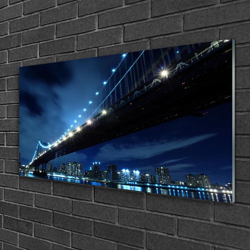 Obraz na skle Most Město Architektura 120x60 cm