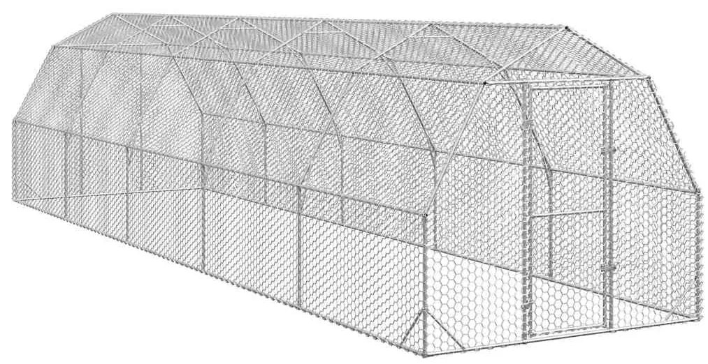 Výběh pro slepice 2,5x10x2,25 m pozinkovaná ocel 3328519