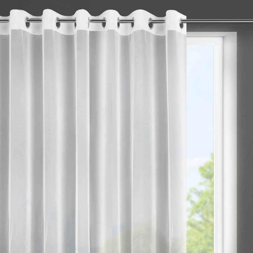 ZÁCLONA NA KROUŽCÍCH ESEL 350X150 CM BÍLÁ