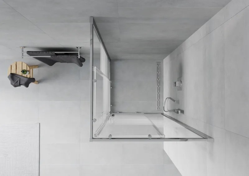 Mexen RIO - Čtvercový sprchový kout 90x90 cm, průhledná / pásy, 860-090-090-01-20