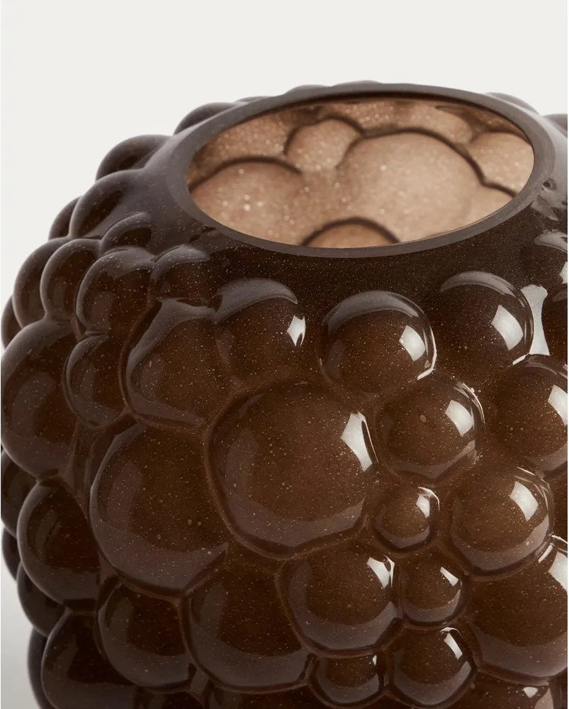 Hnědá skleněná váza (výška 30 cm) Mure – Kave Home
